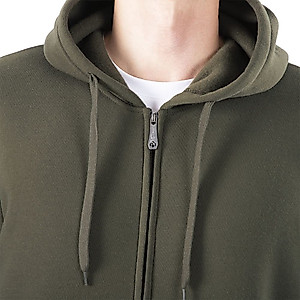 Gary Com Fleece Hoodies for Men Zipper Lightweight Spring Long Sleeve Active Mens Jackets Sports Full Zip Sweatshirts Military Green