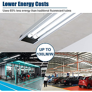 JESLED Dimmable T8 LED Type B Light Bulbs 4 Foot, 3120+Lumens, 5000K Daylight White, 24W (65W Equivalent), 4FT Fluorescent Tube Replacement, Ballast Bypass, Dual Ended Power, Frosted, 4-Pack