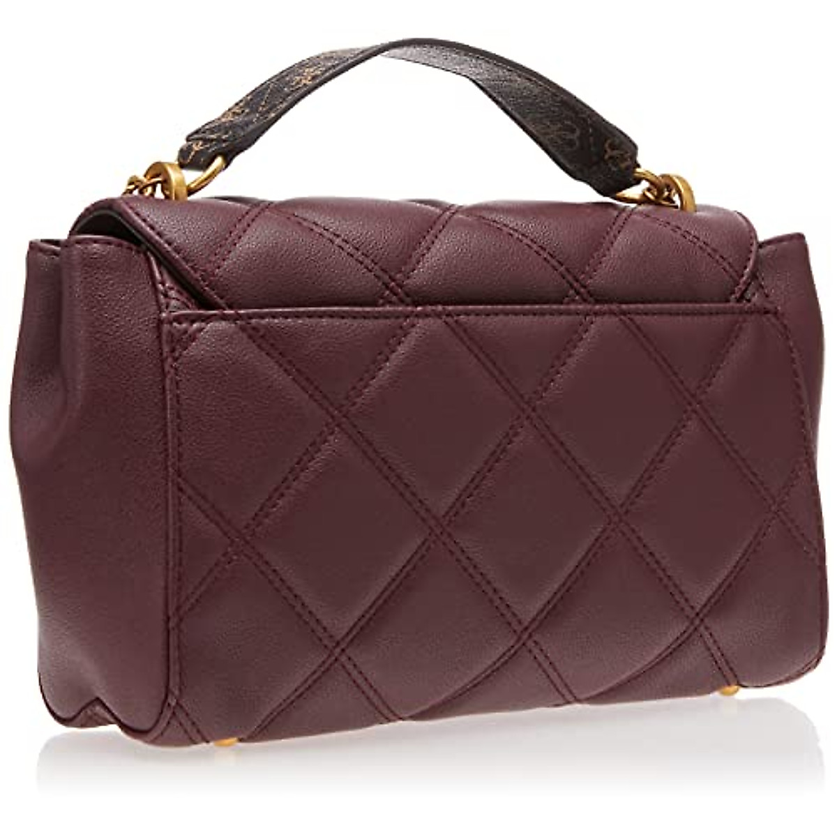 GUESS womens Katey Flap Shoulder Bag, Burgundy Multi, One size US