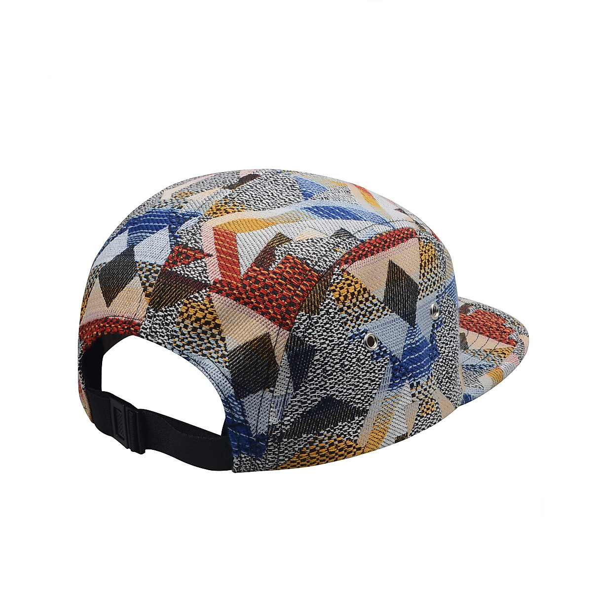 GP Accessories Pattern Multi Color Stripe 5 Panel Hat Large Geo Red Multicolored