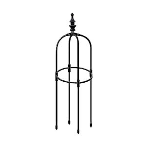 Metal Garden Obelisks, Climbing Plant Support Cage, Steel Pipe Obelisk Trellis for Climbing Plants, Rose and Plants, Black, White, Height: 90cm|120cm|150cm, Circle Diameter: 20cm|25cm|28cm. (Color :