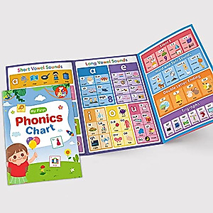 Lachilly My First Learning Chart and My First Phonics Chart Set Words Learning Sheet Educational Poster Vocabulary Building Flashcards Worksheet Teacher Teaching Aids for Pre-Kindergarten