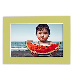 12x18 Mat Bevel Cut for 11x15 Photos - Acid Free Pistachio Green Precut Matboard - For Pictures, Photos, Framing - 4-ply Thickness