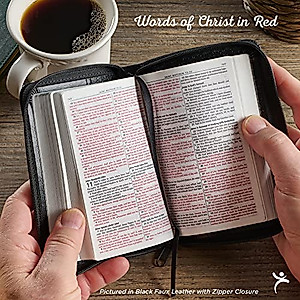 KJV Holy Bible, Compact Faux Leather Red Letter Edition - Ribbon Marker, King James Version, Saddle Tan