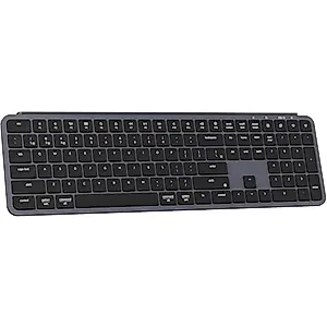 Keychron B6 Pro Full-Size Ultra-Slim Wireless ZMK Custom Keyboard, Triple-Mode 2.4 G/Bluetooth 5.2/Wired Programmable, Lightweight Quiet Key with Numeric Keypad for Mac/Windows, Space Gray
