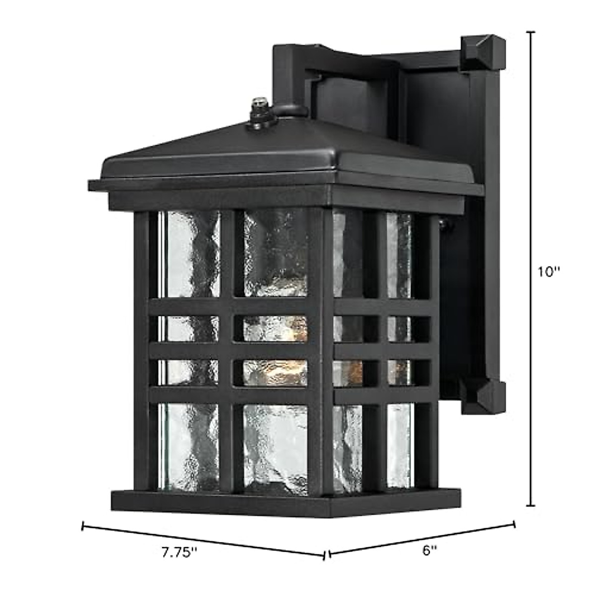 Westinghouse 6204500 Caliste 1 Light Outdoor Wall Lantern with Dusk to Dawn Sensor, Textured Black