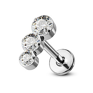 COCHARM G23 Titanium 16g Cartilage Earrings Stud 16 Gauge Flat Back Helix Stud Climbing Helix Earrings Titanium Long Cartilage Piercing Jewelry for Women