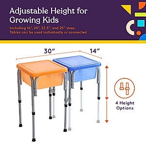 Special Supplies Sensory Activity Table for Kids and Toddlers with 2 Plastic Buckets, Easy Build Frame, and 7 Beach Toys for Interactive, Hands-On Learning Water, Sand, and STEM Play