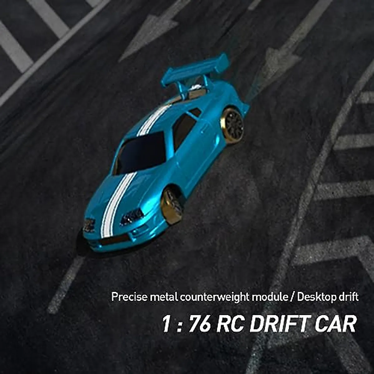 havcybin 1:76 Turbo Racing Scale RC Sport Car, Table Racing Remote Control Mini Model Car Full Proportional RTR Kit Toys (C63-1-blue)