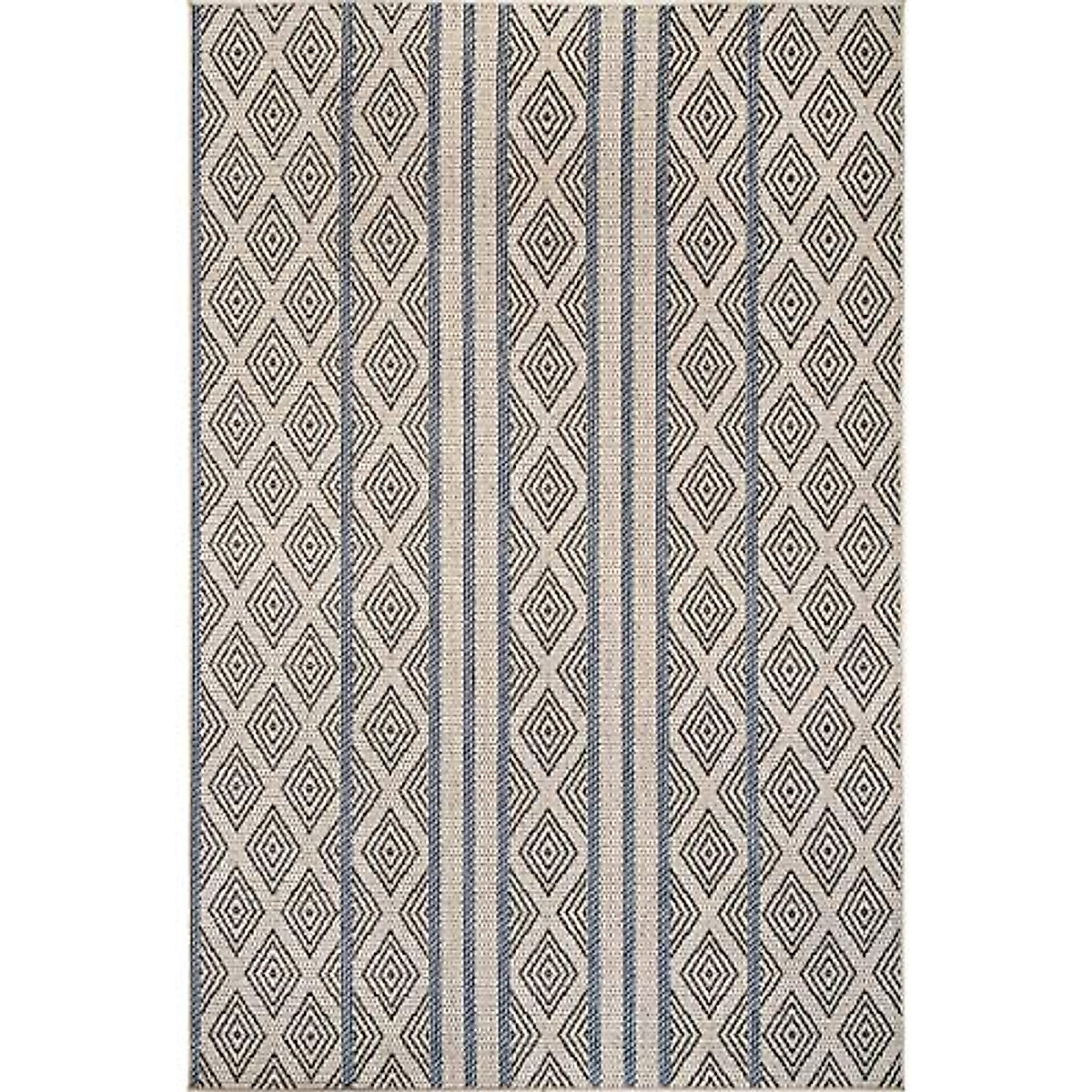 nuLOOM Charter Banded Trellis Indoor/Outdoor Area Rug, 5' x 8', Light Grey
