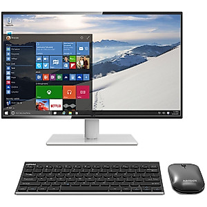 Arteck Bluetooth Keyboard and Mouse Combo Ultra Compact Slim Stainless Full Size Keyboard and Ergonomic Mice for Computer/Desktop/PC/Laptop/Surface and Windows 10/8/7 Built in Rechargeable Battery