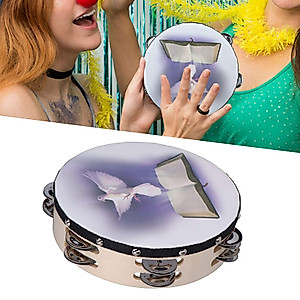 Double Row Jingle, Firm Tambourine Row Jingle, Durable Sacred Occasion for Relax Churches Entertainment(Bible dove)