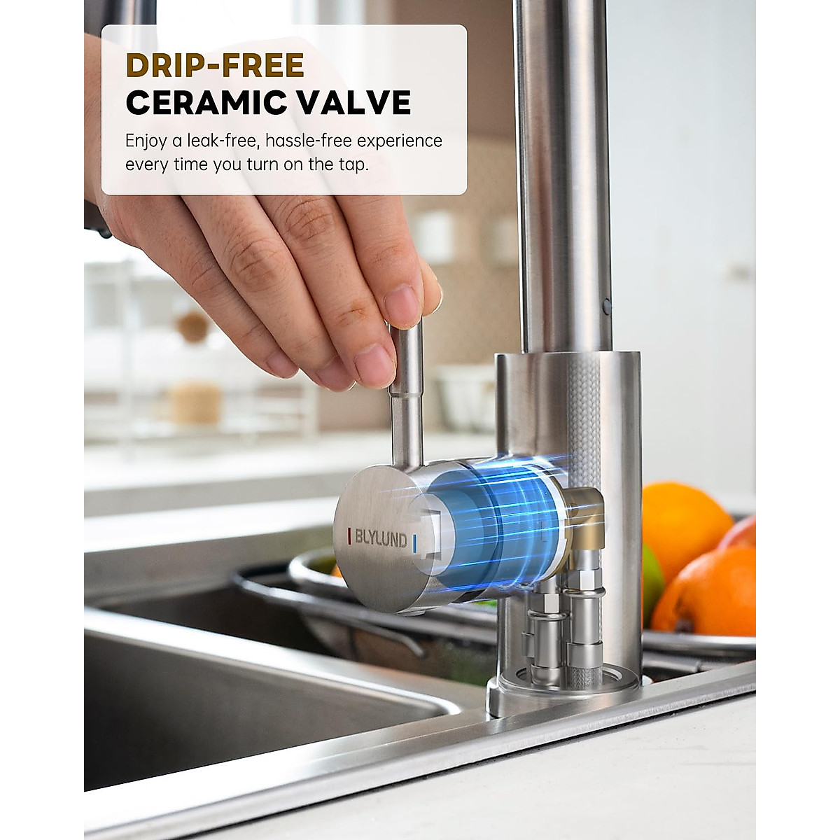 BLYLUND Kitchen Faucets with Soap Dispenser, Brushed Nickel Kitchen Faucet with Pull Down Sprayer 3 Modes, Stainless Steel Modern Kitchen Sink Faucets High Arch Single Handle Faucet