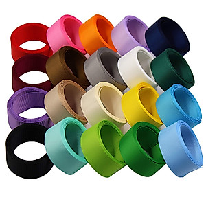 1 Inches Grosgrain Ribbons Fabric Ribbons, 20 Colors*2 Yards Each Total 40 Yards, Boutique Ribbons for Gifts Wrapping, DIY Bow Hair Accessories