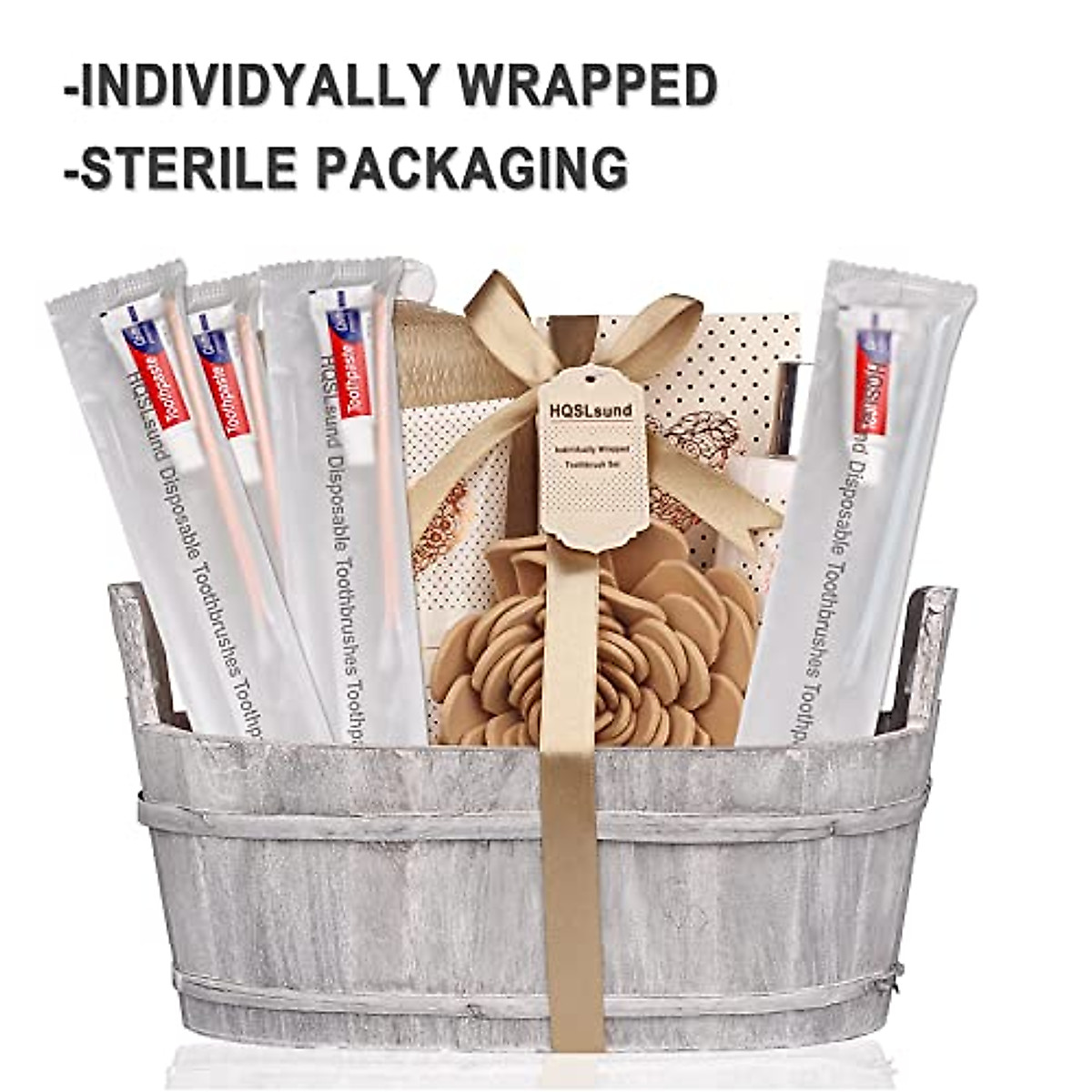 HQSLsund 30 Pack Disposable Toothbrushes with Toothpaste, Individually Wrapped Disposable Toothbrushes Bulk Toothbrushes Medium Soft Bristle Tooth Brush Manual Disposable Travel Toothbrush Kit Bulk