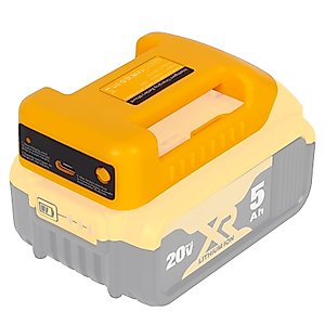 Battery Adapter Compatible with Dewalt 18V/20V Battery Adaptor with USB Charger & Type-C PD Power Source Charger for 20v 18V MAX Lithium Battery（Adapter Only）
