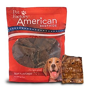Pet Factory American Beefhide Chips Dog Chew Treats - Beef Flavor, 32 oz
