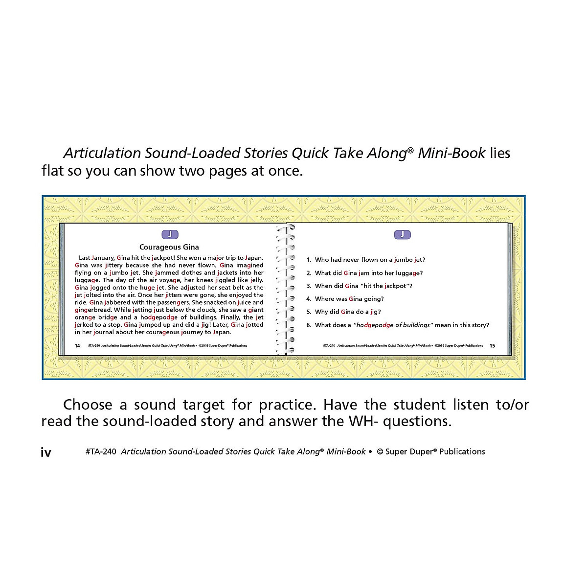 Super Duper Publications | Articulation Sound-Loaded Stories Quick Take Along® Mini-Book | Educational Resource for Children