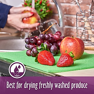 4-Set Fruit & Veggie Life Extender - 16x12 Inch - Foam Fridge Shelf Mat & Refrigerator Drawers Liner - Washable Pads - Extends Life of Produce & Prevents Spoilage - Keeps Food Fresh & Crispy