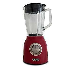 MoJone Powerful Kitchen blender, Ice Crusher Mixer, 1.5LG 50oz Glass Jar, 6 pieces 304 stainless steel blades,21000RPM high speed,ABS Body safely blending with longer lifespan (red)