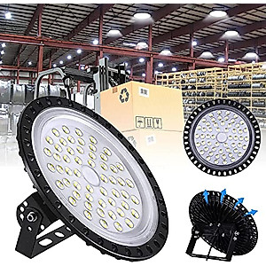 LED High Bay Light, 200W 20000LM Super Bright UFO High Bay LED Lights, 6500K LED Shop Lights, IP54 Warehouse Lights Area Light Fixture Commercial Bay Lighting Bay Lights for Garage Barn Workshop-10