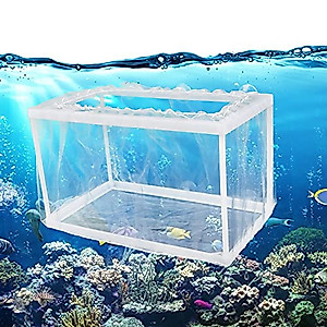 2 Pack Fish Breeding Box, 2 Pcs Fish Tank Breeder Net, Aquarium Separation Net Nylon Incubator Mesh, Fry Hatchery Incubator Mesh with 8 Suction Cup for Newborn Small Fish (Small Size, Big Size)
