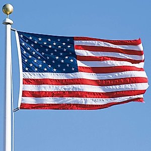American Flag 4x6 FT Embroidered Stars, Sewn Stripes, Brass Grommets USA US Flag Polyester Durable long Lasting for Outdoor Use