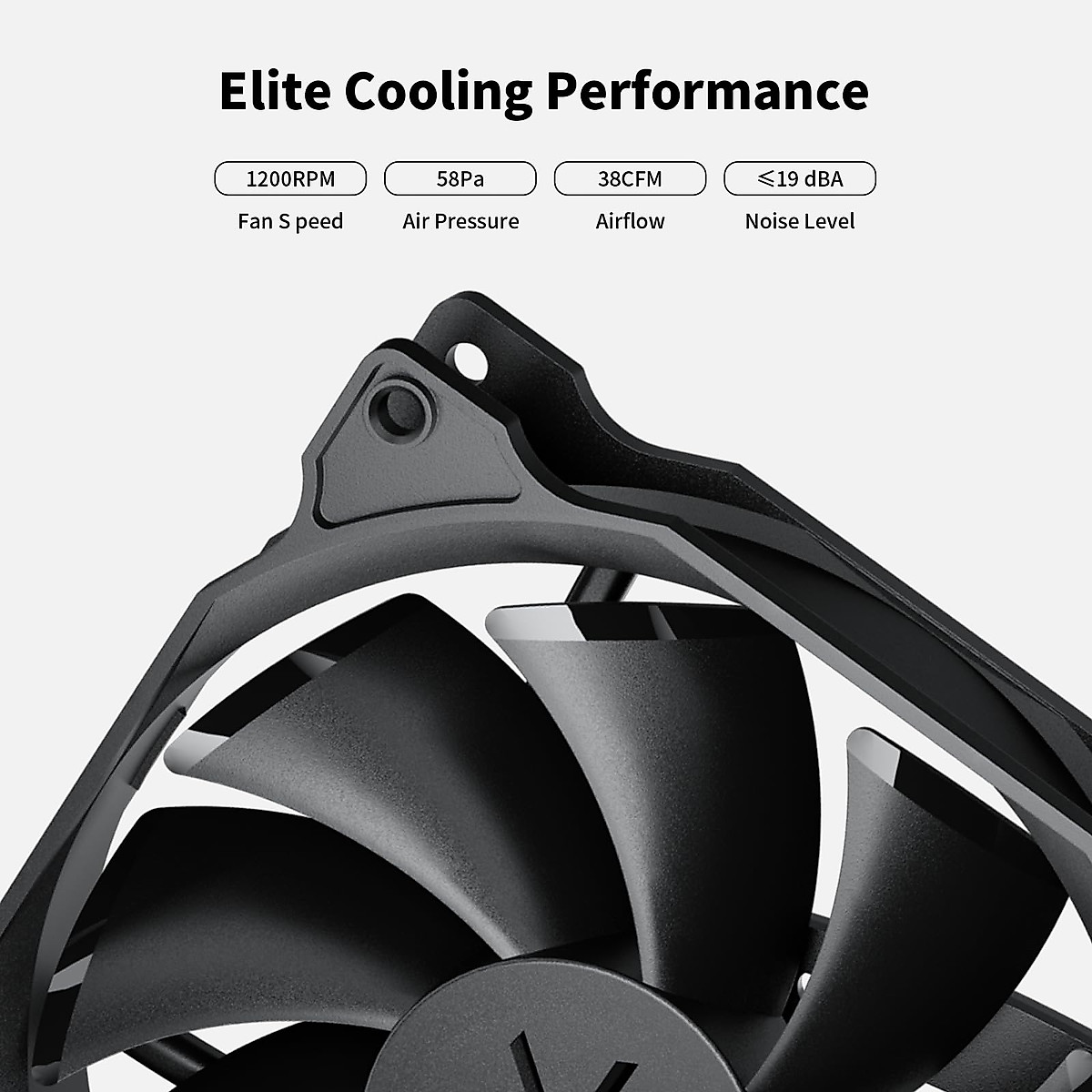 upHere 120mm Long Life Computer Case Fan Cooling Case Fan for Computer Cases Cooling,5-Pack,12BK3-5