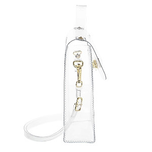 AOCINA Clear Crossbody Purse Bag, PGA Stadium Aprroved Clear Handbags for Work, Concerts, Sports Events (A-clear-vertical 2)