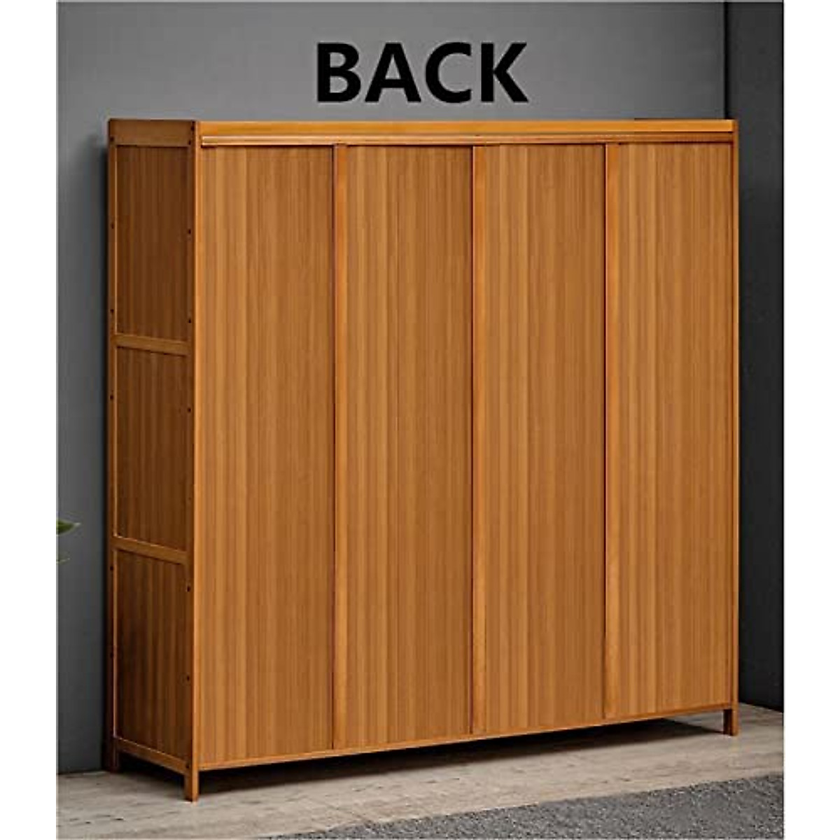 Gdrasuya10 Bamboo Entryway Shoe Storage Cabinet with 2 Folding Doors, 7 Tier Shoe Rack Organizers Shoe Cabinet for Shoes Boots Slippers Sneakers Large Capacity for Home (46" L)