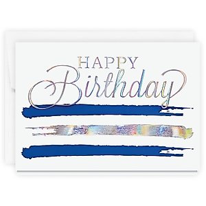 The Gallery Collection, 1 Count Card Pack, Birthday Card with Foil Lined Envelope (Happy Birthday Hues)
