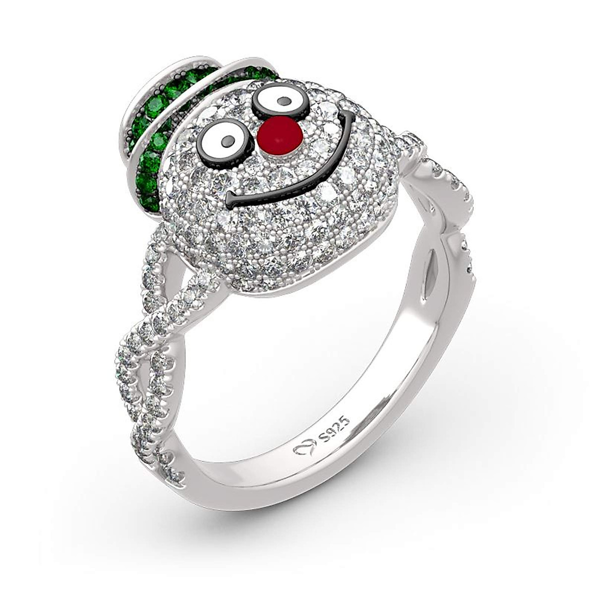 Jeulia "Merry Christmas Snowman Design Sterling Silver Ring Gift for Women & Girls Love Party Jewelry Valentine's Day X-mas Women's Day (7)