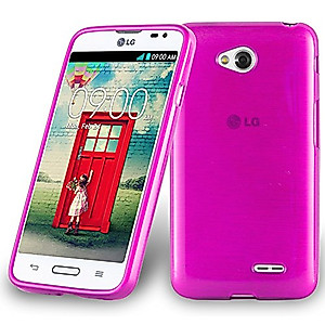 Cadorabo Case Compatible with LG L70 (1.SIM) in Pink - Shockproof and Scratch Resistant TPU Silicone Cover - Ultra Slim Protective Gel Shell Bumper Back Skin