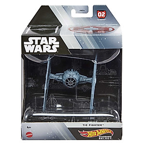 Hot Wheels Star Wars Starships Select, Premium Replica of Tie Fighter, Moveable Parts, Premium Stand, Gift for Adult Collectors, 1:50 Scale