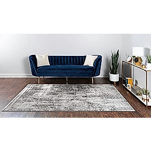 Unique Loom Sofia Collection Area Rug - Rainier (9' x 12' 2", Dark Gray/ Gray)