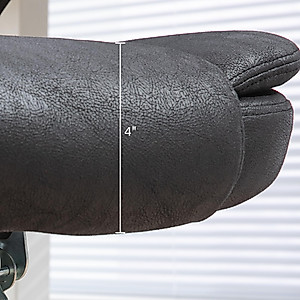 HOMCOM 6 Point Vibrating Massage Office Chair with Heat, Microfiber High Back Executive Office Chair with Reclining Backrest, Padded Armrests and Remote, Black