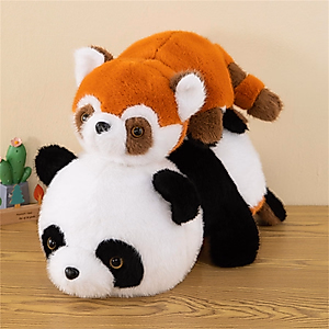 INSTITIZER 2 in 1 Plush Red Panda Stuffed Animal Panda Plush Toy, 9.8 inch Plush Panda Dolls Cute Funny Plushies Toy,Soft Red Panda Pillow Toy for Kids Adults Girls Boys, 0GVM8GUYND70351327M3YV