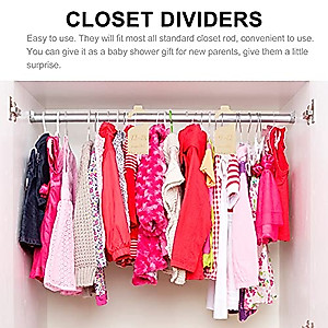 jojofuny 7 Pack Wood Baby Closet Size Dividers Newborn Baby Closet Hanging Closet Dividers from Newborn Infant to 24 Months for Boy and Girl Home Nursery Clothes Organizers, Style. 2