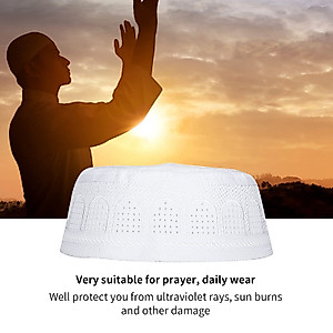 Shanrya Muslim Prayer Hat, Muslim Hat Saudi Arabia Headwear for Daily Wear for Prayer for Men for Women