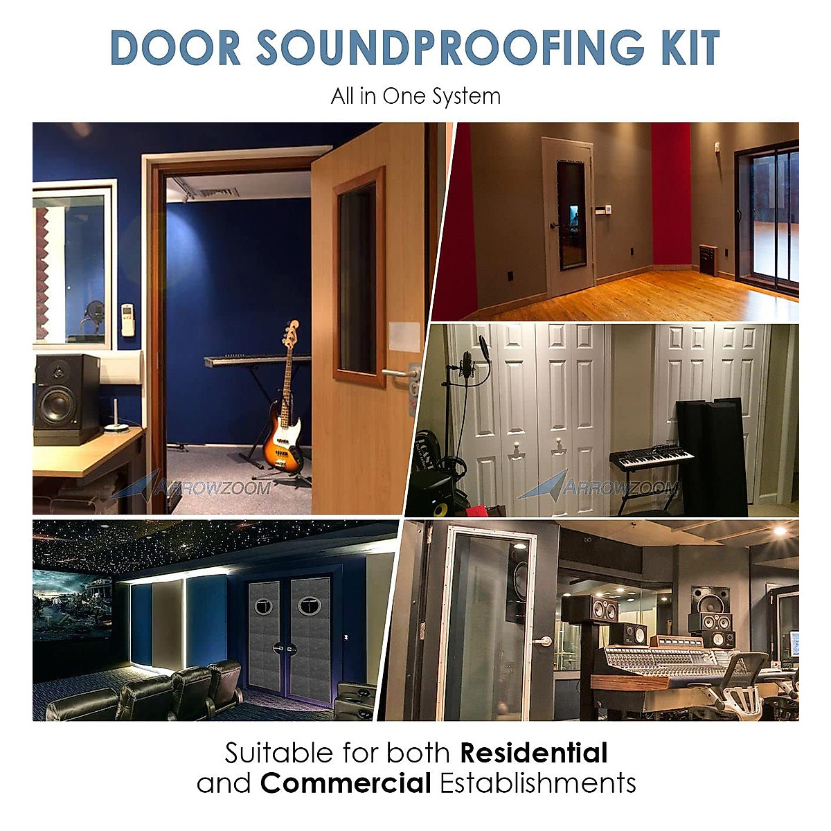 Arrowzoom GRAY Single Side-20 Pieces Polyester Foam Panels Acoustic Insulation Soundproofing 12 x 12in NRC 0.9 High Density Beveled Edge Recording Studio Podcast Sound Absorbing Tiles Man Cave 1184