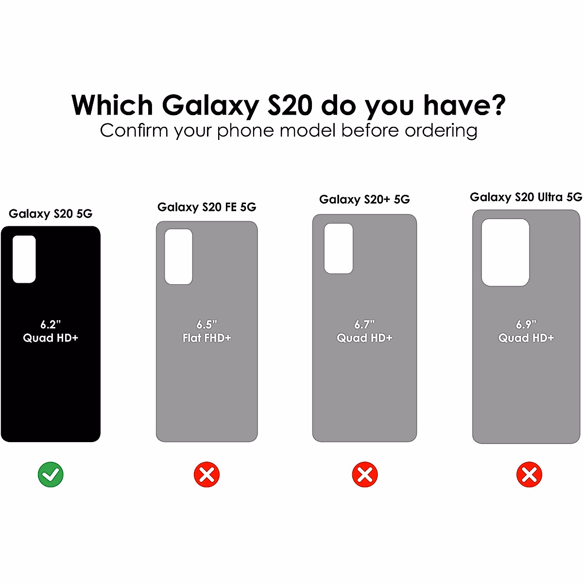 OtterBox Commuter Series Case for Samsung Galaxy S20 & S20 5G (NOT Other S20 Models) Non-Retail Packaging - Black