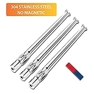 GRISUN 62752 19.5 Inch Grill Burner for Weber Genesis 300 Series 304 Stainless Steel - Genesis E310 E320 E330 S310 S320 S330 Gas Grills with Front Control (2011-2016)