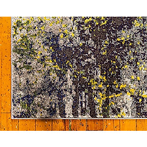 Unique Loom Estrella Collection Distressed, Abstract, Dark Colors, Modern Area Rug, 3 ft 3 in x 5 ft 3 in, Gray/Beige