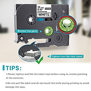 IDIK 1PK White on Red Standard Laminated Label Tape Compatible for Brother P-Touch TZe-445 TZ445 TZe445(18mm x 8m)