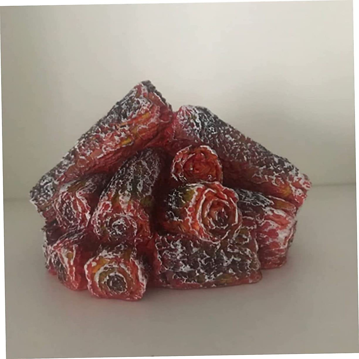 Ckuakiwu Pretend Fireplace, Flameless Fireplace Light, 3D Artificial Charcoal Lamp, Charcoal Burning Lamp with Realistic Log, Desktop Decorative Ornament for Festival, Home, Christmas Decoration