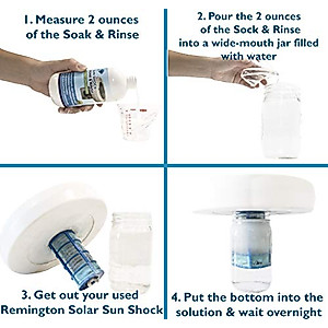 Copper Anode, Basket, and Coil Cleaner - Easy to Use, Prolongs The Electrode (8oz) - Cleans Your Solar Pool Ionizer's Basket and Electrode, All at Once - Sun Shock Soak and Rinse