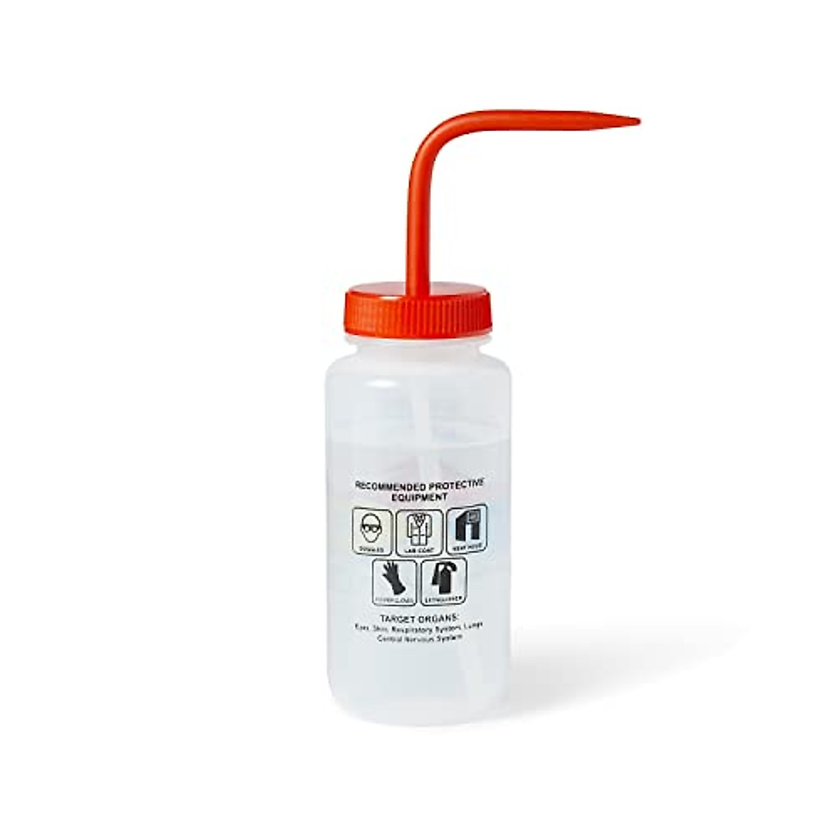 United Scientific™ UniSafe™ Leakproof Laboratory Grade Wide Mouth LDPE Vented Chemical Wash Bottle, Acetone, 500mL (16oz), 4-Color, Pack of 6