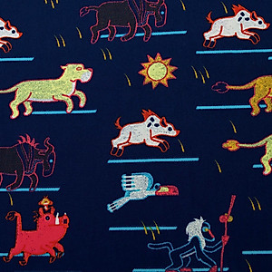 Disney Men's Lion King Button Down Shirt, Navy Stampede, Small