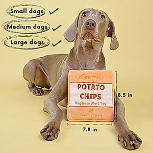 CHEWFFON Dog Toys, Dog Puzzle Toys, Interactive Dog Toys, Enrichment Snuffle Crinkle Toy, Treat Puzzle Toys for Boredom and Stimulating, Nose Work Potato Chips Dog Toy for Small, Medium and Large Dogs