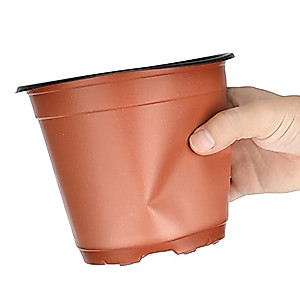 KINGLAKE 50 Pcs 6" Plastic Plants Nursery Seedlings Pot/Pots Flower Plant Container Seed Starting Pots for Plant